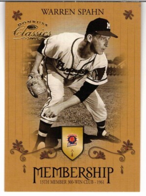 Warren Spahn 2003 Donruss Classics Memberships | eBay