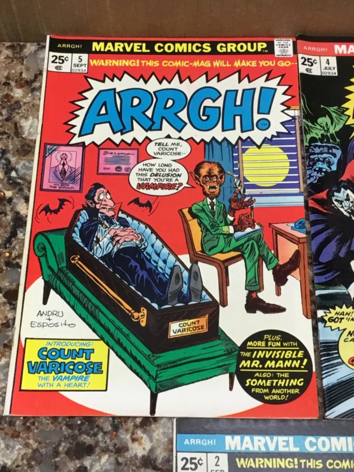 ARRGH! 1 2 3 4 5 COMPLETE! MARVEL 1974 LOTS OF MOVIE MONSTER MANIA! | eBay