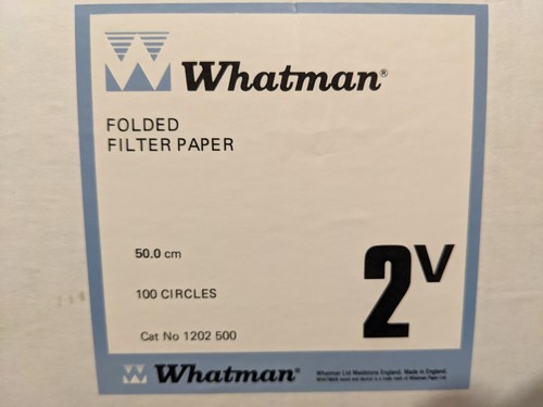 Whatman Folded Filter Paper 2V Qualitative 100 Circles/pk, 50.0cm, 1202 ...