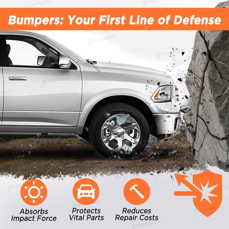 Steel Chrome Front Bumper Cover Face Bar For Dodge Ram 1500 2013-2018 ...