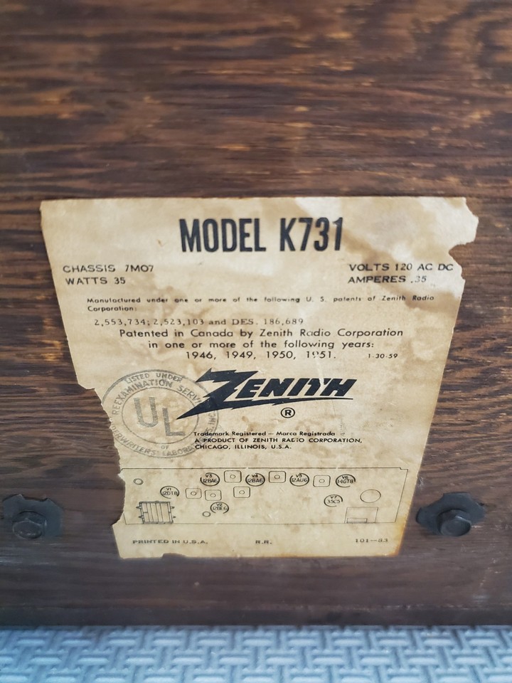 Vintage Zenith K731 Radio | eBay