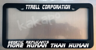 Tyrell corp Genetic Replicants.. Black License Plate Frame BLADE RUNNER ...