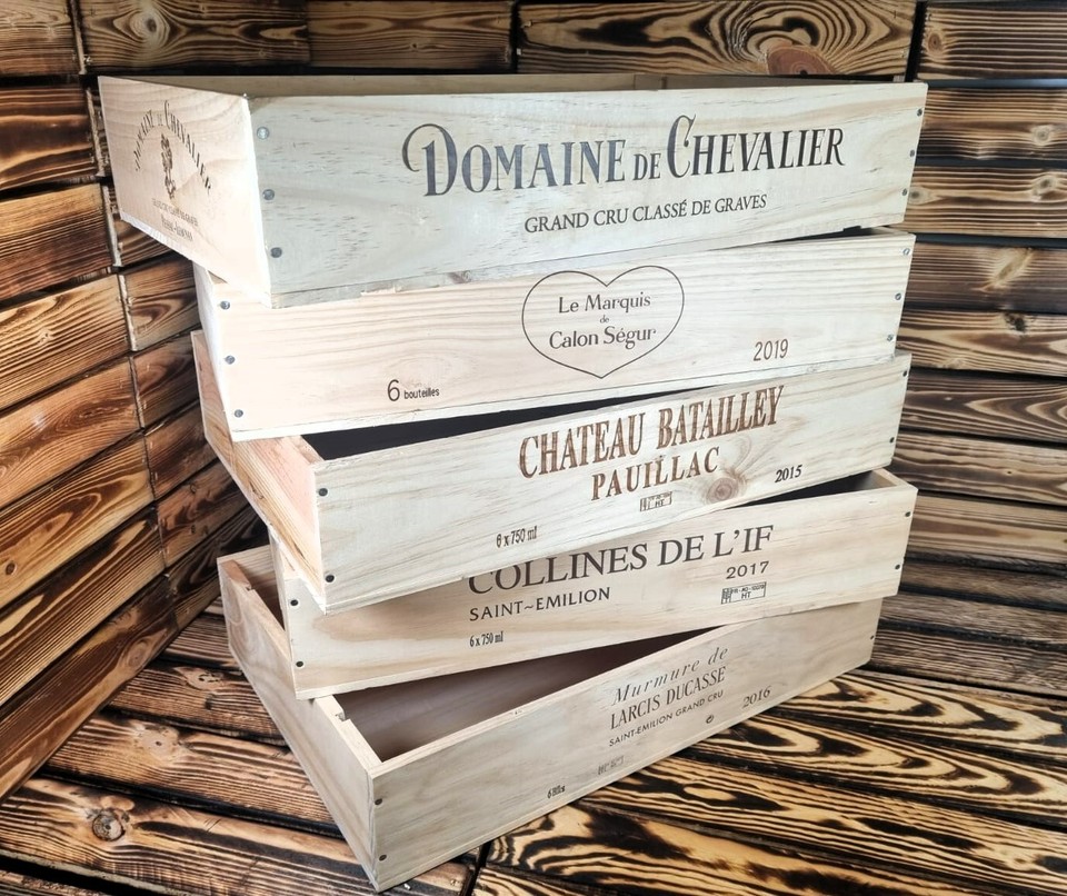 Wooden Wine Box Crate - SHALLOW TRAYS - Storage shop Home - CLEARANCE ...