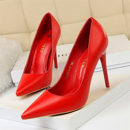 Soft Leather Light Color Fashionable Women's High Heel Pointy Toe Women ...