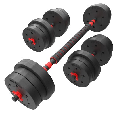 REBOXED 20kg Weight Set Dumbbell Barbell Adjustable Bar Extender ...