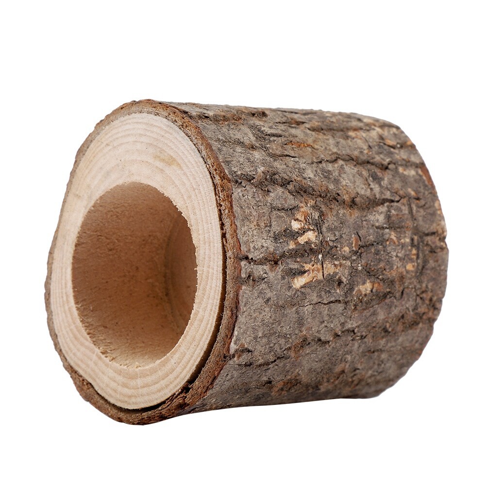 Three-piece Wood Timber Pile Candle Stand Candlestick Log Flowerpot ...