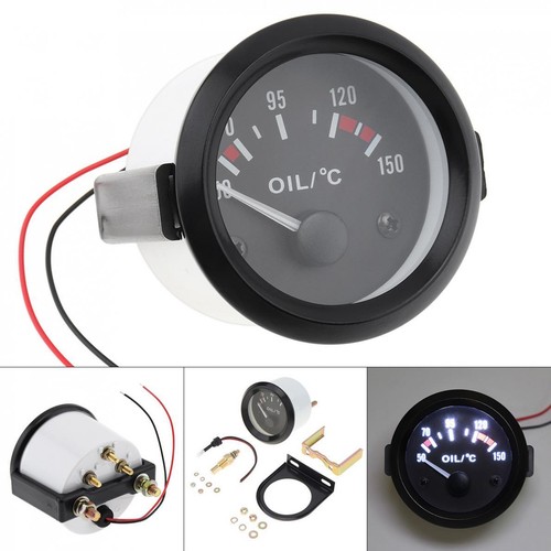 Universal Car Oil Temperature Gauge 12V 2" 52MM LED Electrical with ...