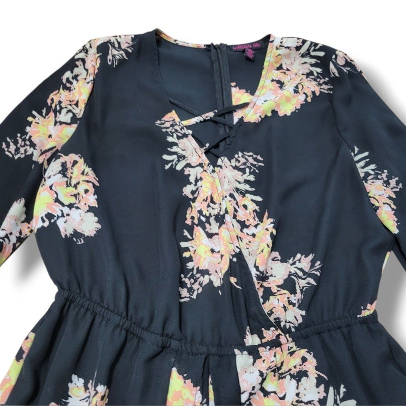 Material Girl Romper Size Large W30"xL3" Womens Romper Floral Boho Cold ...