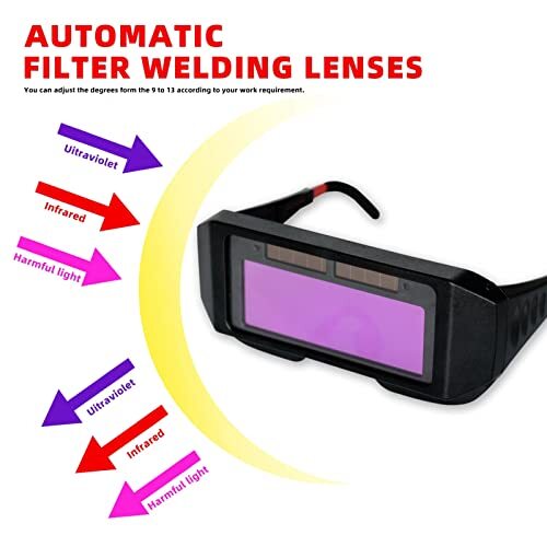 Welding Glasses Auto Darkening Welder Glasses With 2 Sensors For Tig ...