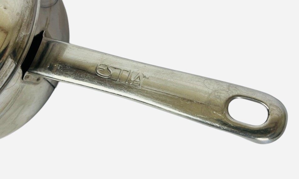 ESTIA Vulcano 2 Qt And 3 Qt Saucepans & Lids Copper Tri-Ply Bottom 4 ...