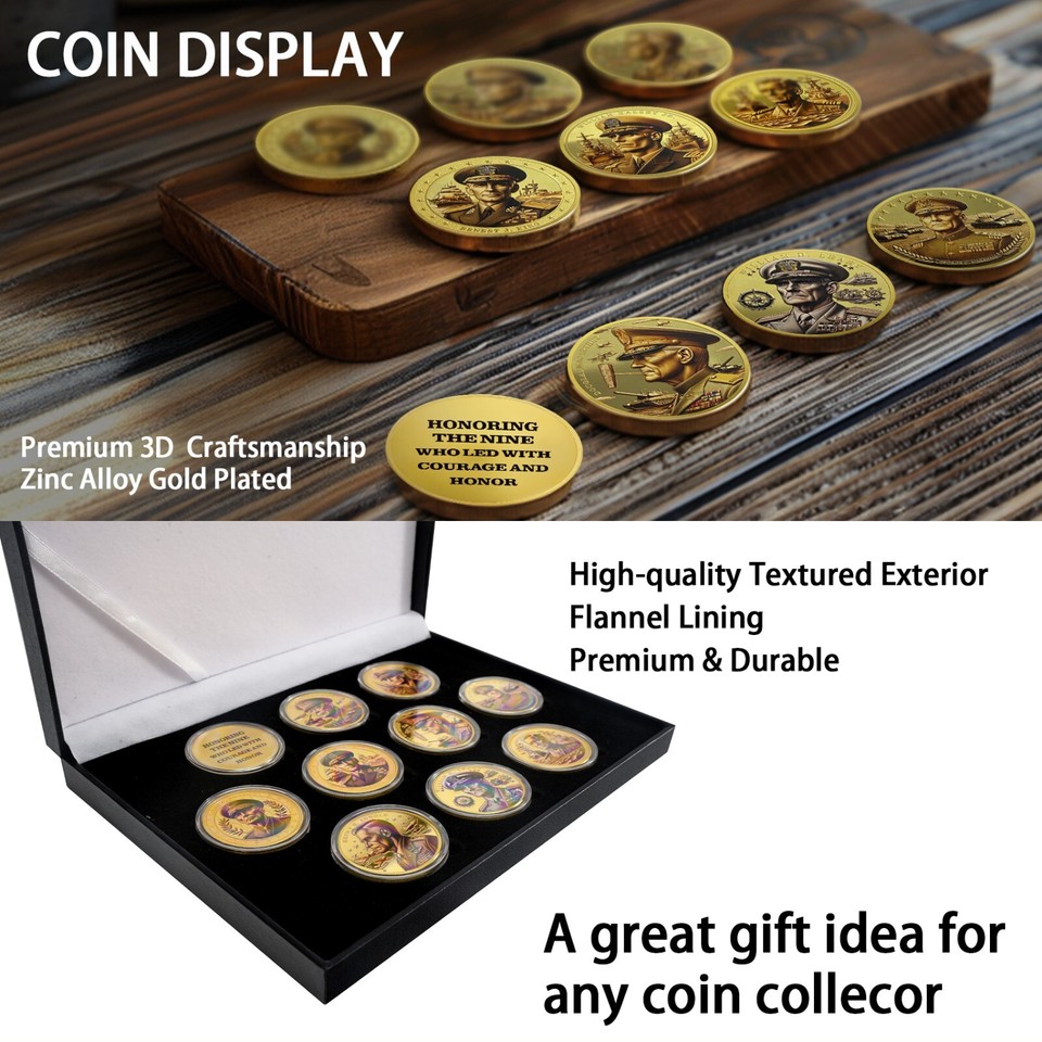Nine Legendary Generals Commemorative Coin Set Military Hero Tribute ...