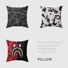 Classic Bape Camo ABC Shark 18x18 Throw Pillow Decor Bathing Streetwear ...