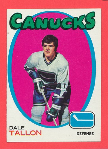 NM MINT 1971 TOPPS #95 DAVE TALLON CANUCKS GRADE-WORTHY UNCREASED ...