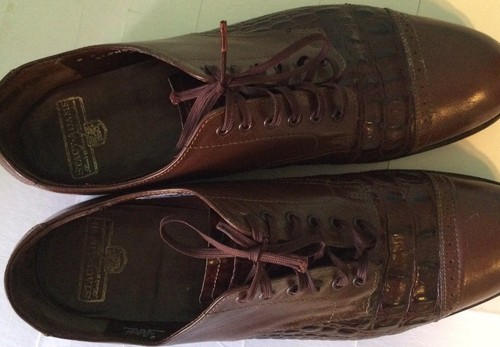 Stacy Adams “Madison” Mens Shoes Biscuit Toes Lizard 9D Brown | eBay