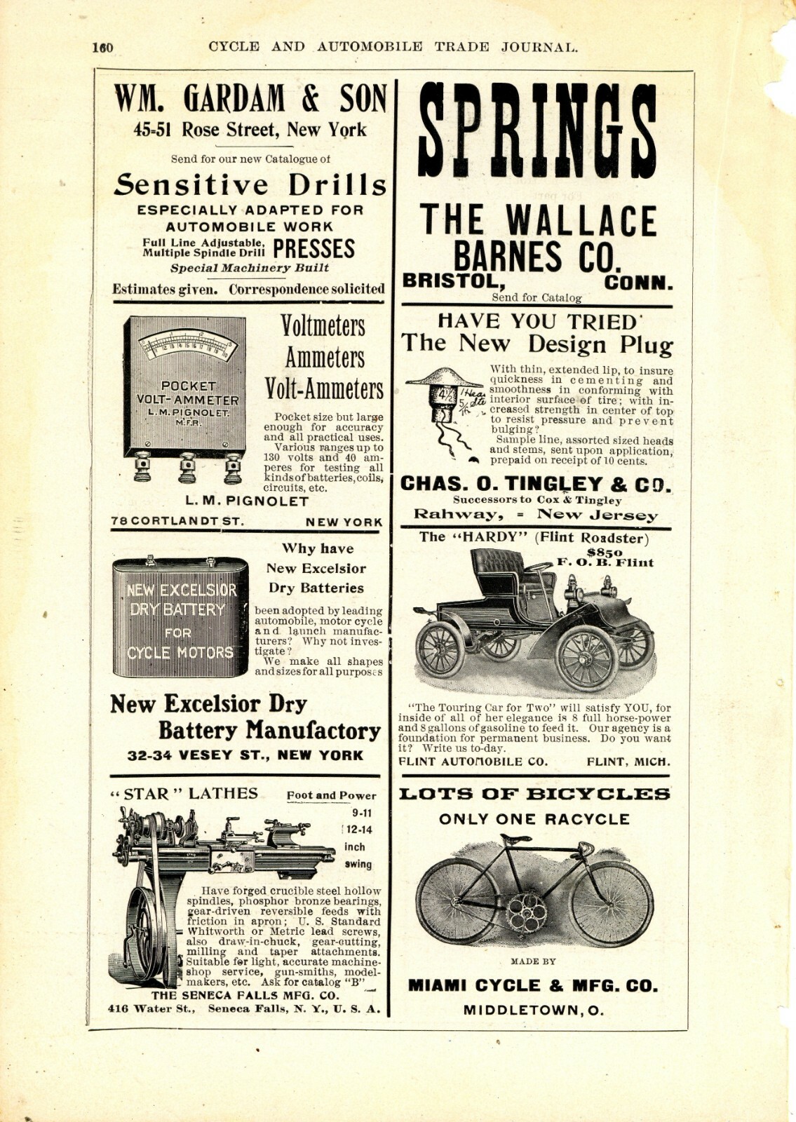 1903 Flint Automobile Co. Ad: The Hardy Flint Roadster Touring Car ...