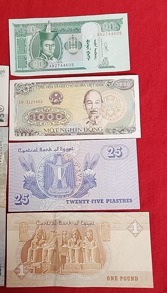 Uncirculated Lot of 7 Different Foreign PAPER MONEY BANKNOTES WORLD ...