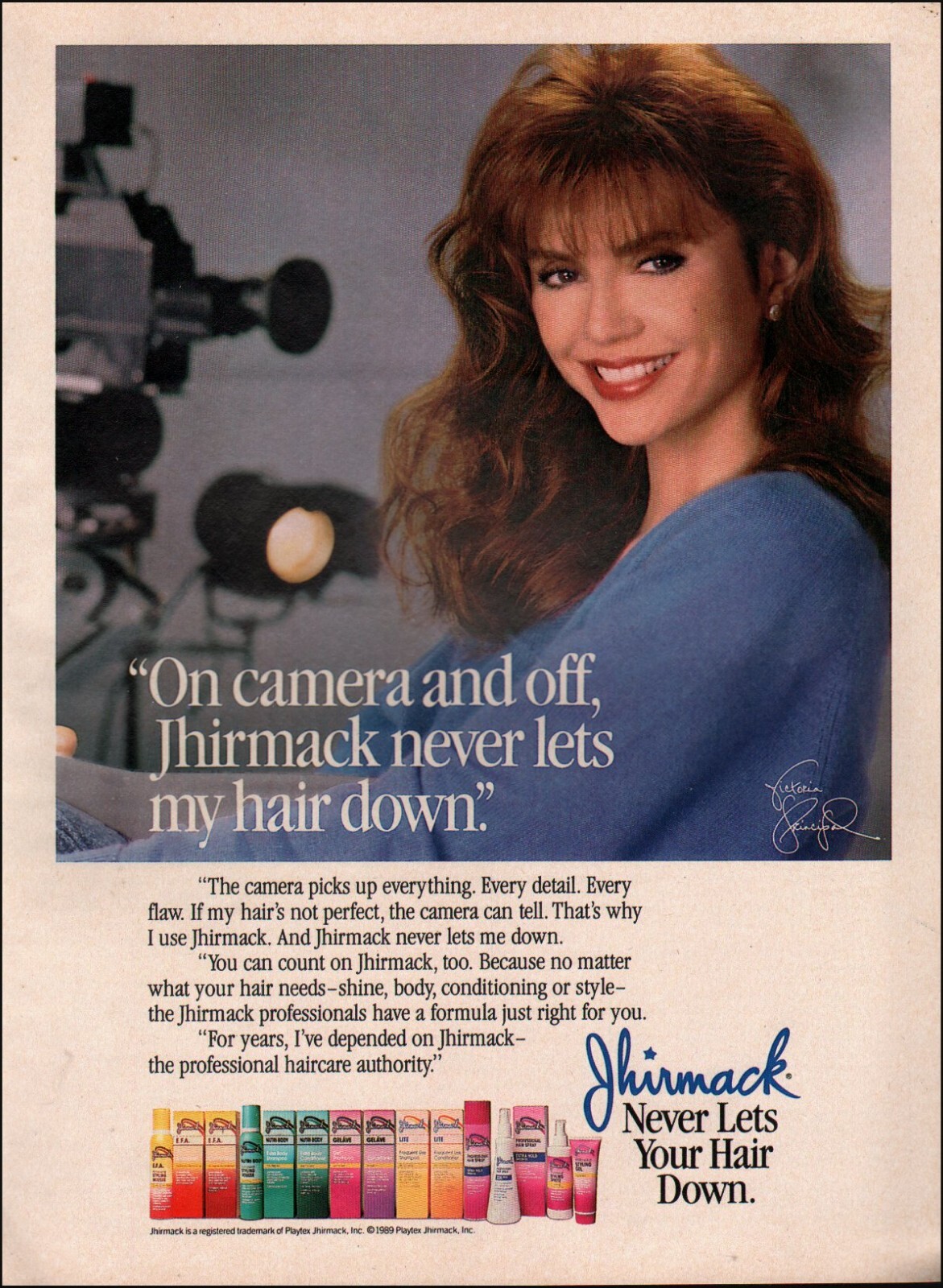 1989 Vintage ad Jhirmack retro shampoo Actress Victoria Principal 02/17 ...