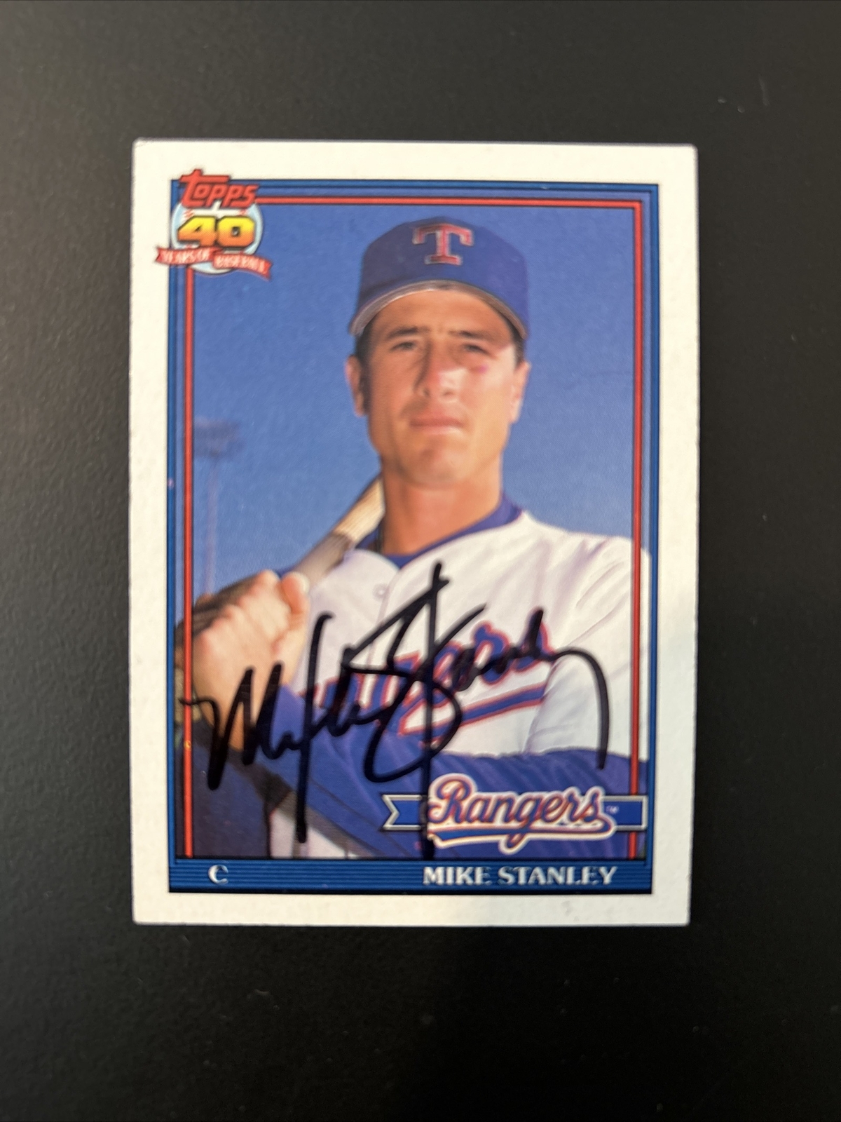 Mike Stanley Signed 1991 Topps #409 Auto Texas Rangers Autograph ...