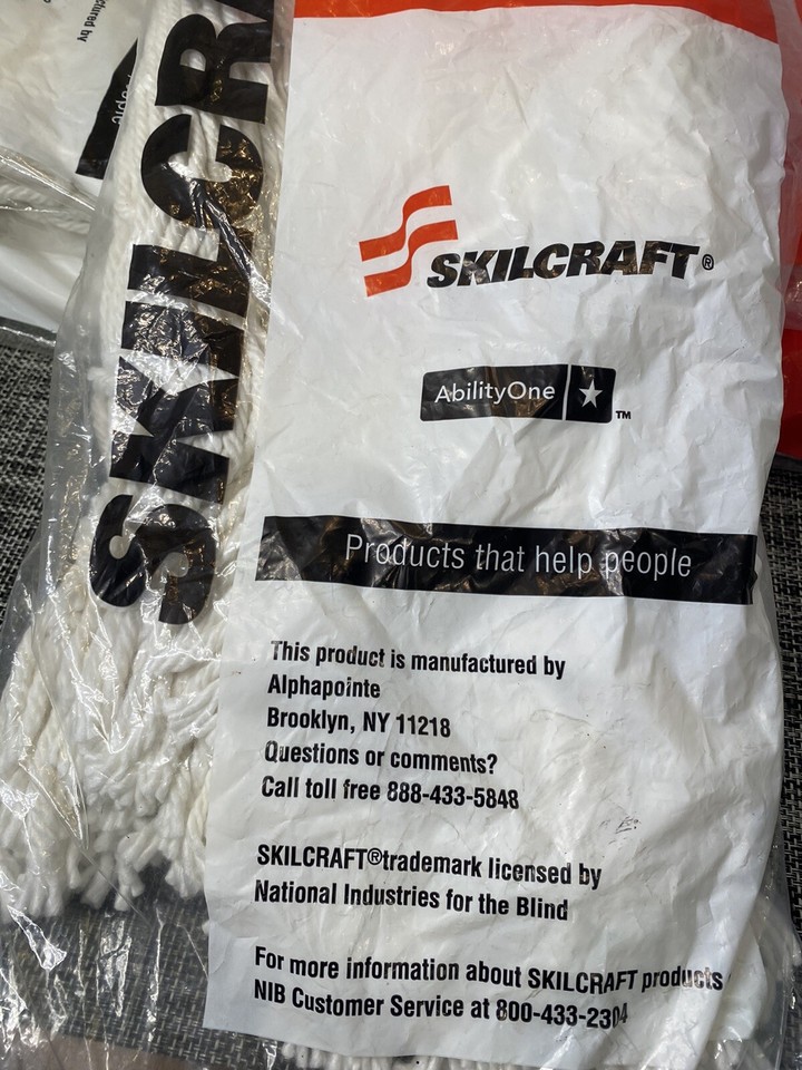 3 Mop Heads 16 oz. Cotton Wet Mop Head 4 Ply Cut-End, Clamp Style ...