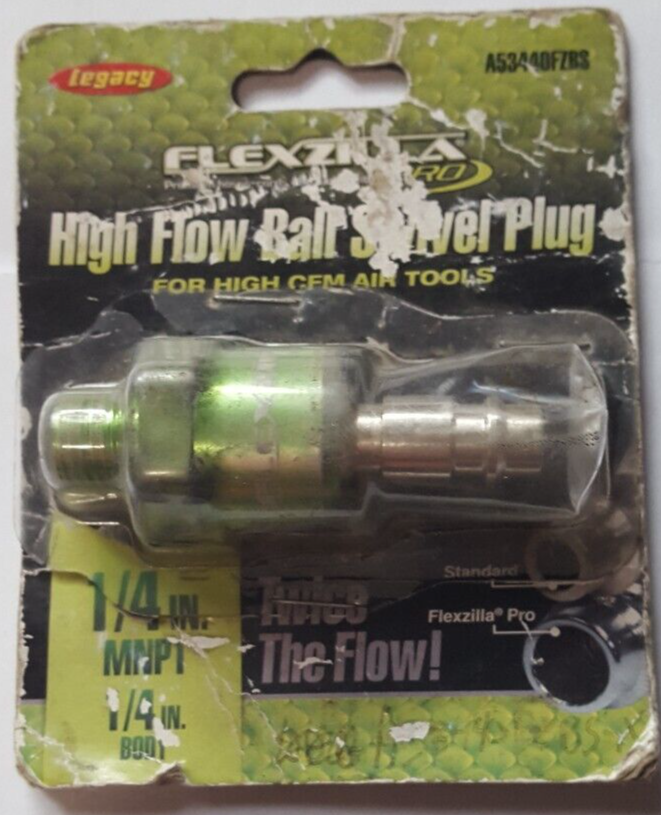 Legacy A53440FZBS Flexzilla High Flow Ball Swivel Plug 1/4 Body 1/4M ...
