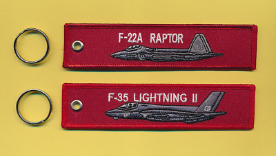 F-22A Raptor +F-35 Lightning II 21st Century Jets RBF embroidered fob ...