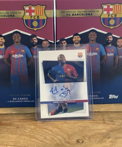 2021 Topps FC Barcelona Team Set SAMUEL ETO’O Autograph SP 36/75 ...