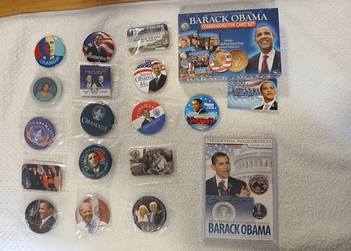 Barack Obama Coins President Buttons Inauguration Commemorative Card ...