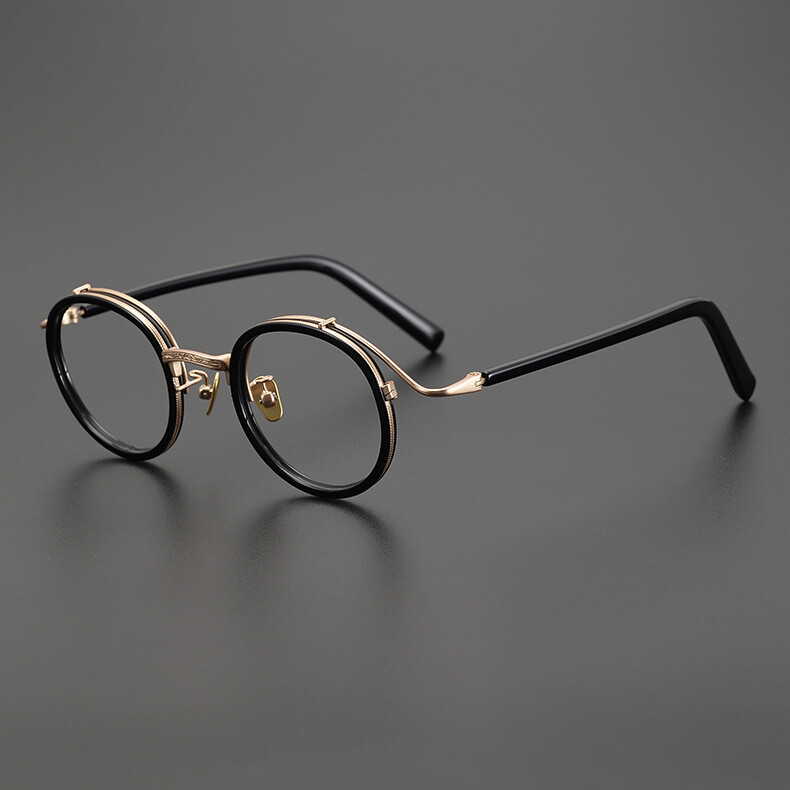 Japanese Round Eyeglass Frames Retro Hand Made Glasses Acetate+titanium ...