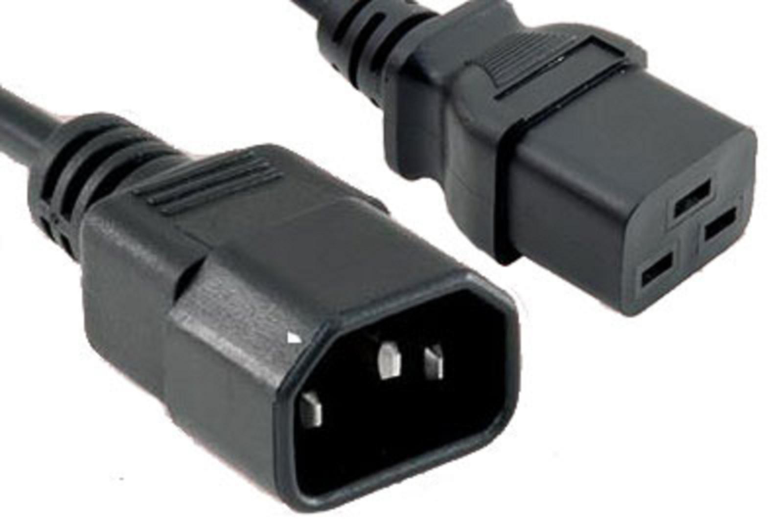 Power Extension Cable IEC C14 Male Plug to IEC C19 Female Socket 2m 2 ...