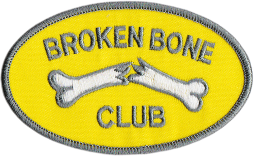 Patch - Broken Bone Club 1970s Retro Bones Yellow Skater Seventies Iron ...