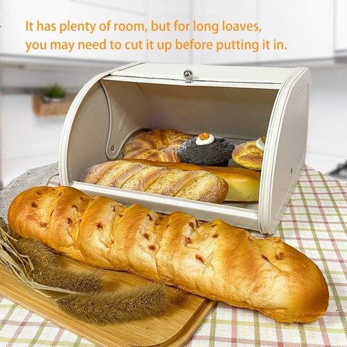 X458 Metal Bread Box for Kitchen Countertop - Stainless Steel cream | eBay