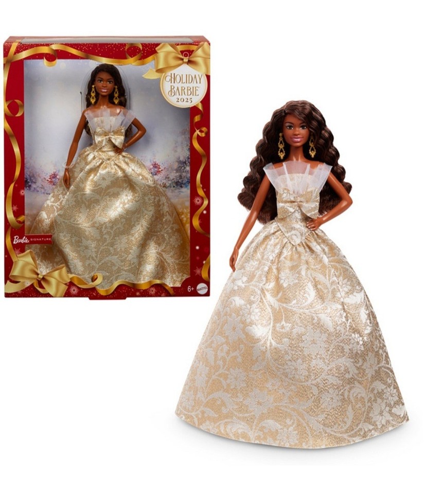 Barbie Signature 2025 Holiday Barbie Fashion Doll, African American ...