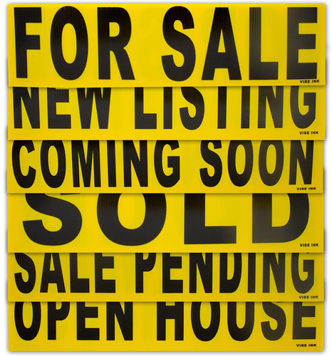 6 Pack Bundle of Real Estate Rider Signs 6X24" - for Sale, Open House ...