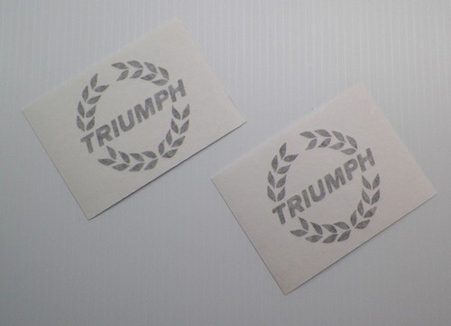 New TRIUMPH Laurel Logo 3 inch Badge Decal Sticker Pair TR6 TR7 Fenders ...