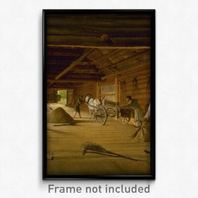 Alexei Venetsianov - Threshing Barn Print 11x17 Art Poster | eBay