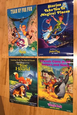 Lot of 4 Disney Activity Master Edu. Posters: Rescuers, Jungle Book ...