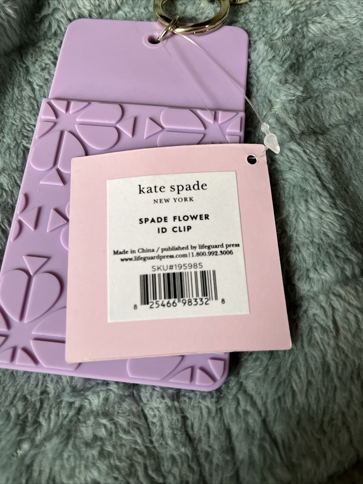 Kate Spade NY Purple Spade Flower ID Clip Rubber-NEW!! | eBay