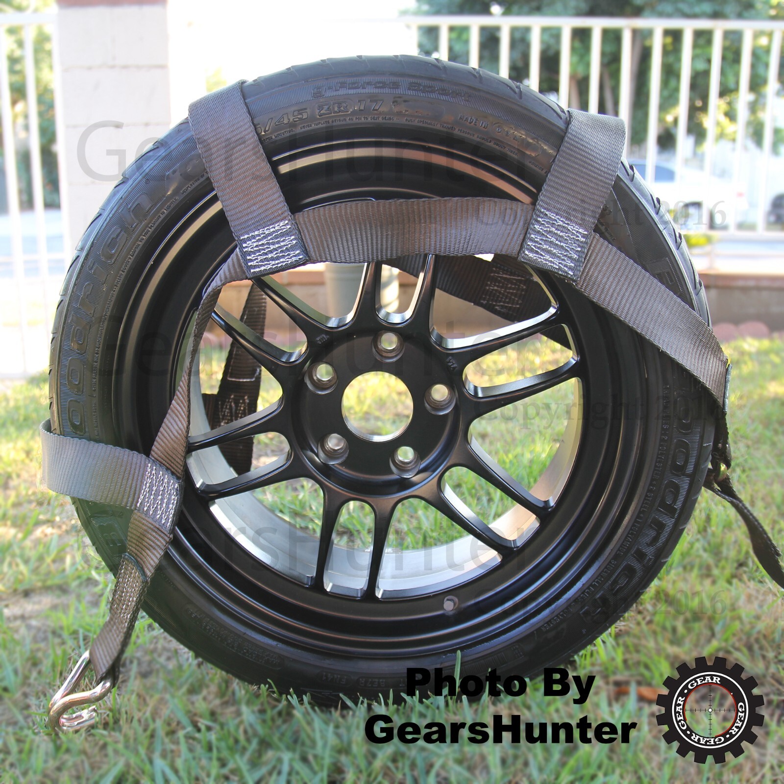 Car Dolly Wheel Net Tire Basket Tow Strap Snap Hook Heavy Duty (Set of ...