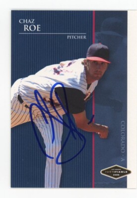 SIGNED BASEBALL CARD AUTO COLORADO ROCKIES CHAZ ROE 2006 JUST MINORS # ...