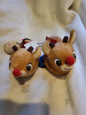 Rudolph The Red Nose Reindeer Slippers Baby Size 3 New | eBay
