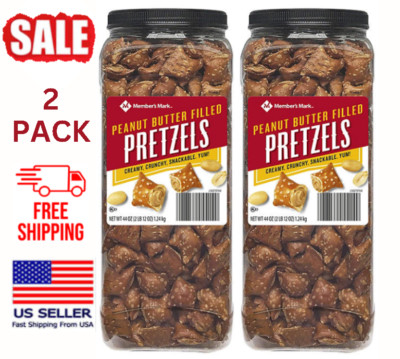 2 Pack Member's Mark Peanut Butter Filled Pretzels (44 oz.) | eBay