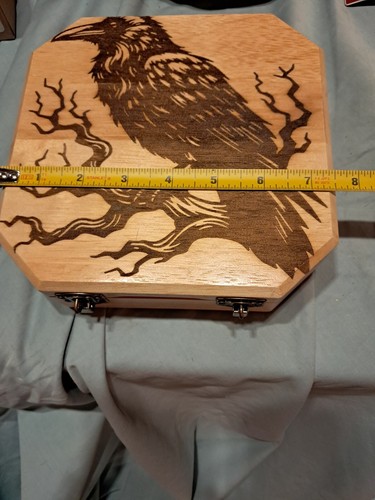 custom designed wooden stash box. Inventive design with crow laser ...