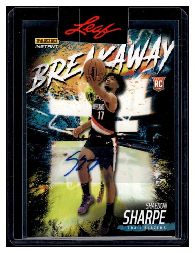 SHAEDON SHARPE RC AUTO SP 2022-23 Leaf Breakaway Autograph #15 Blazers ...
