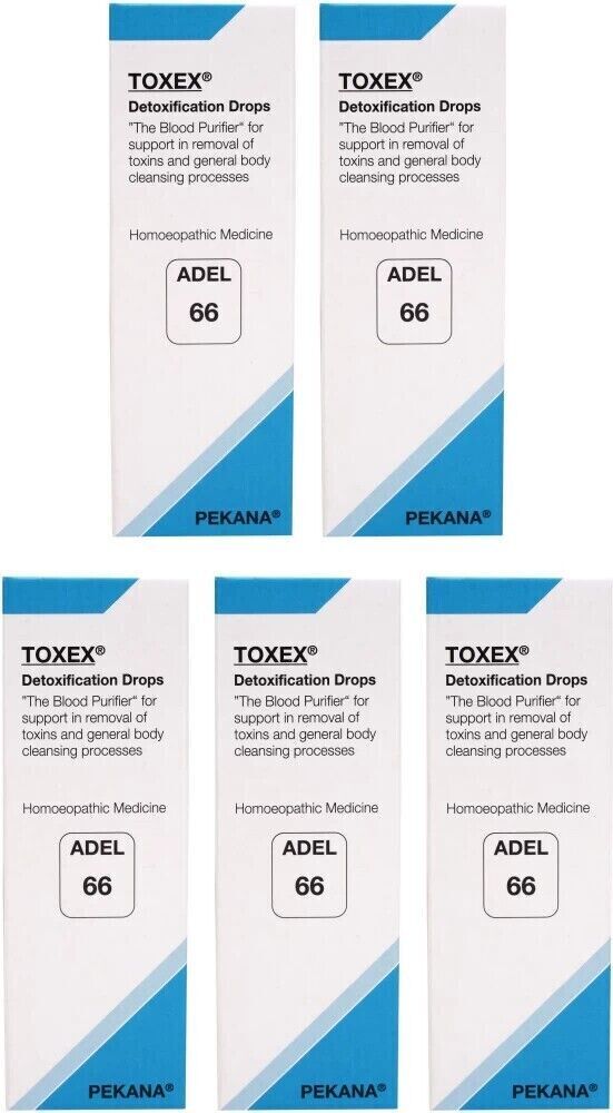 Pack of 5 ADEL 66 Drops 20ml TOXEX Adel PEKANA Germany OTC Homeopathic ...