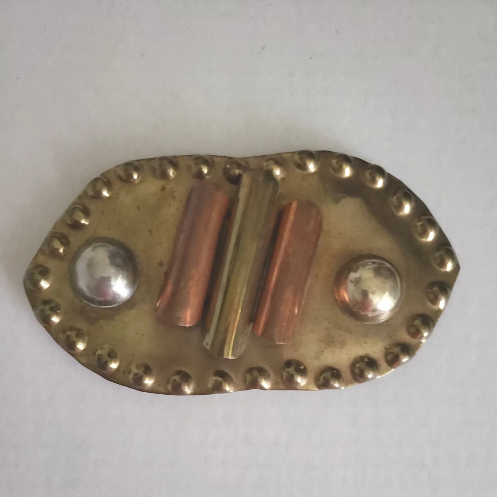 Brass Belt Buckle Brutalist Modernist Sash Style Made… - Gem