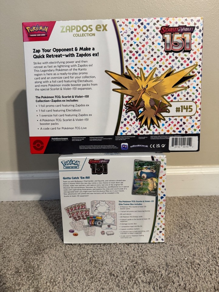 Pokémon 151 ETB Elite Trainer Box + Zapdos EX Box Factory Sealed NEW ...