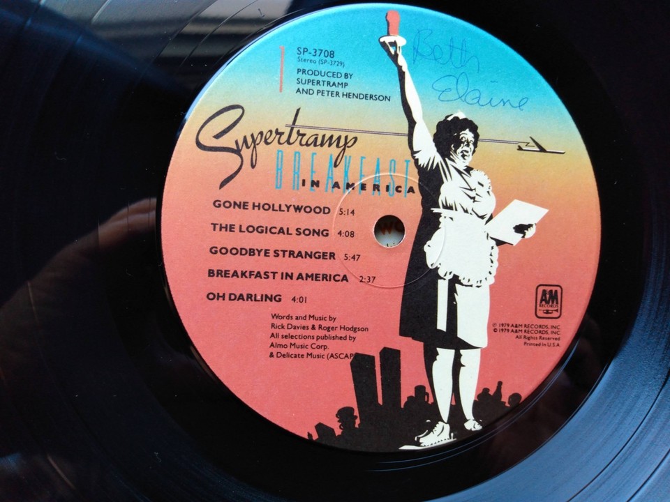 SUPERTRAMP Breakfast In America LP EX+ 1st Press A&M with Custom Inner ...