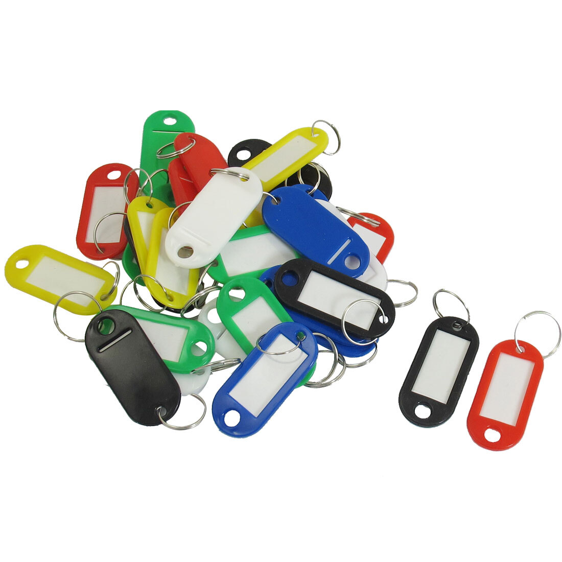 30 Pcs Key ID Label Tags Split Ring Keyring Keychain Colorful | eBay