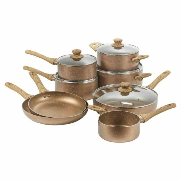 URBN-CHEF Copper Induction Cooking Pots Lid Saucepans Cookware Set ...