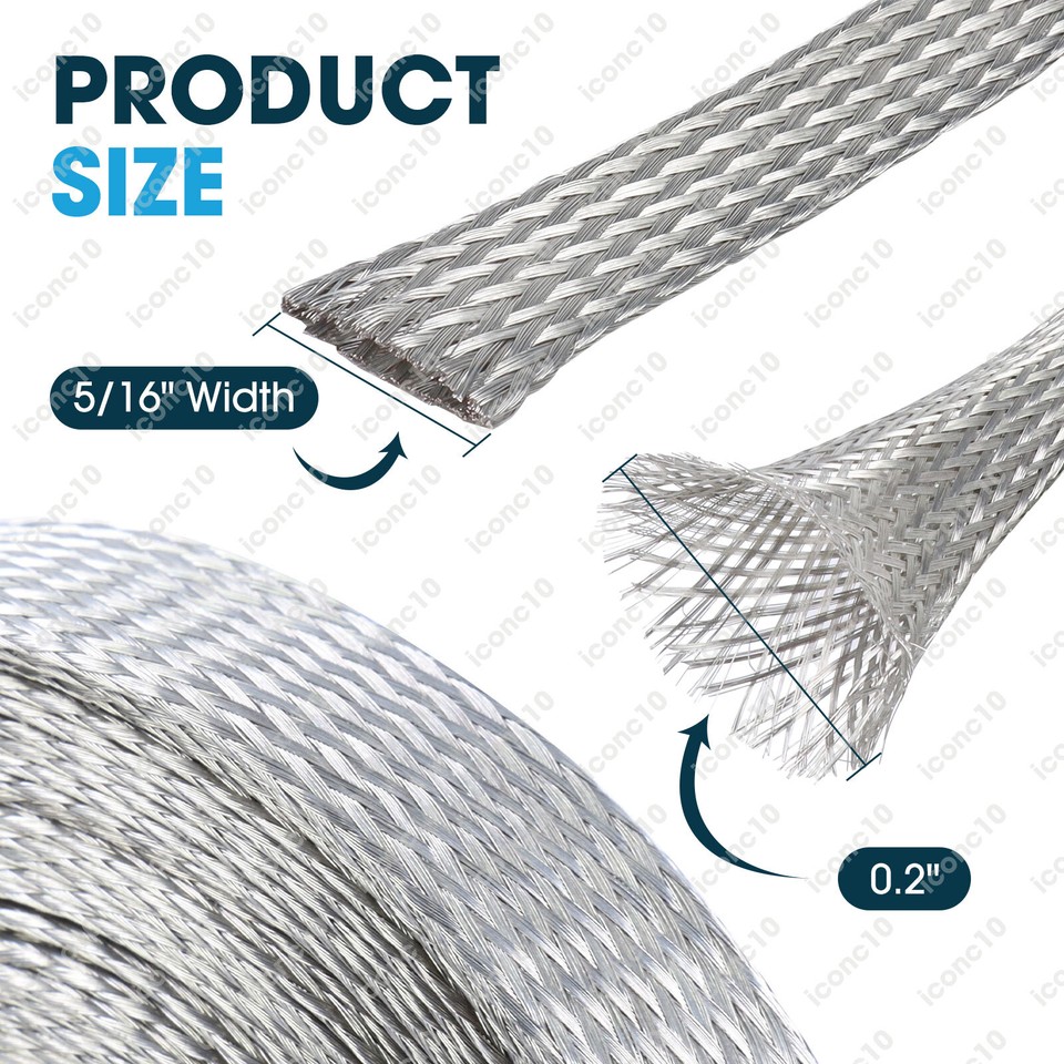 Screening Signal Wire Cable Shielded Braid Sleeving Flexible Tinned ...